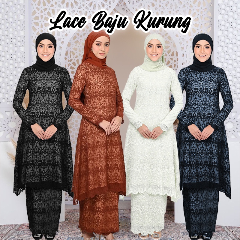 Lace Baju Kurung Hitam Baju Jubah Baju Raya 2025 Muslimah Plain Plus ...