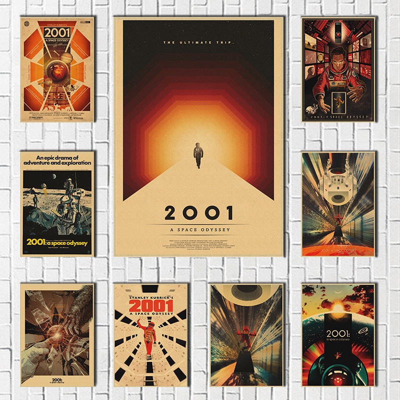 2001 A Space Odyssey Movie Kraft Paper Posters And Prints Wall Pictures ...