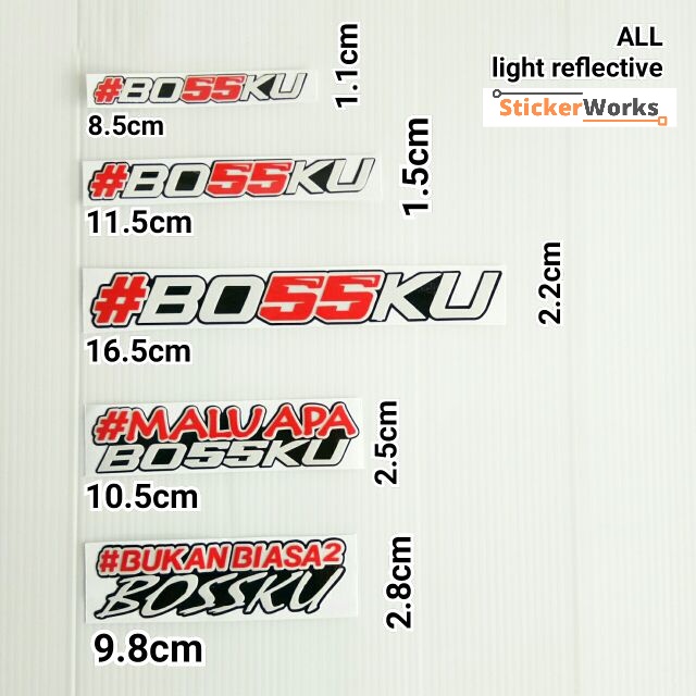 Bossku Bukan Biasa Bossku Malu Apa Bossku Car Motorcycle Helmet Sticker ...