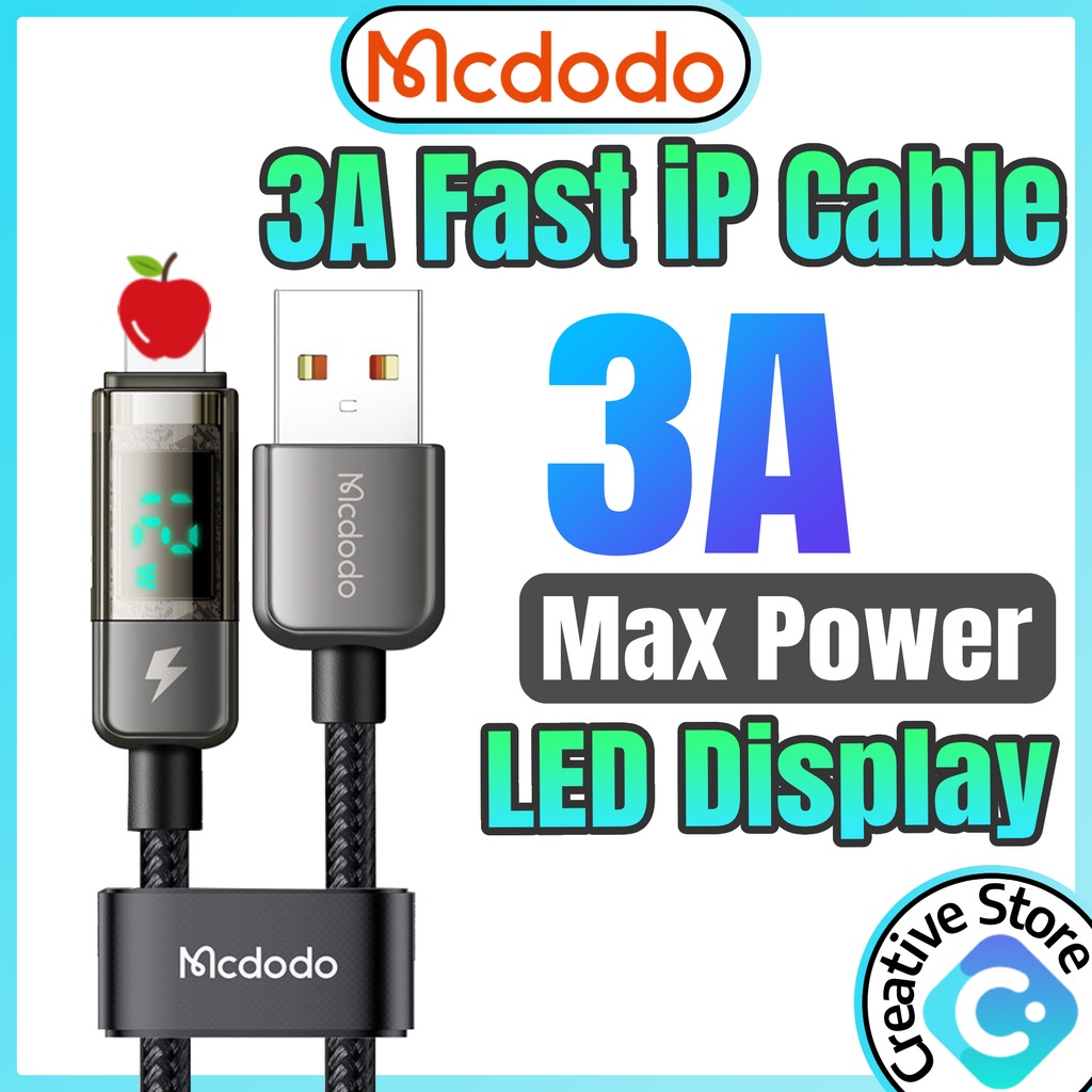 Mcdodo Cable Auto Cut Off Cable 3A Fast Charging Cable Digital Cable ...