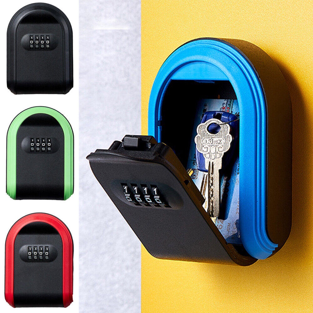 Plastic Key Box Combination Lock Wall-mounted Key Safe Weatherproof No ...