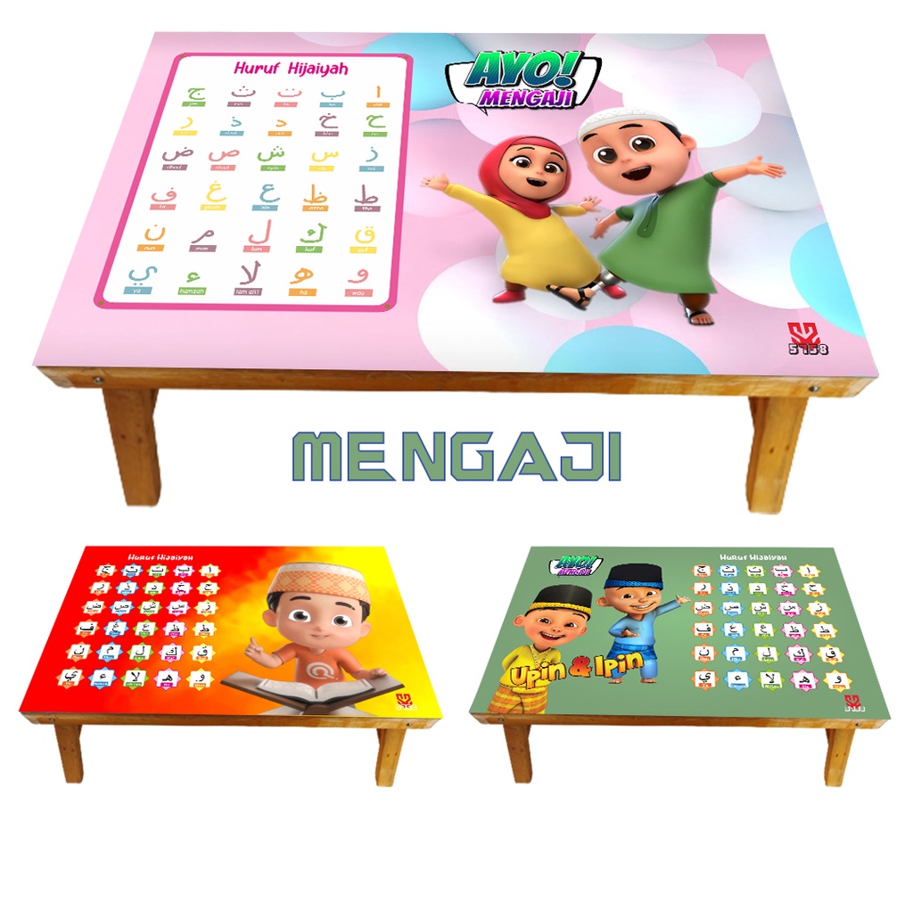 KAYU Children's Folding Wooden Study Table Character Let's Recite NUSSA ...