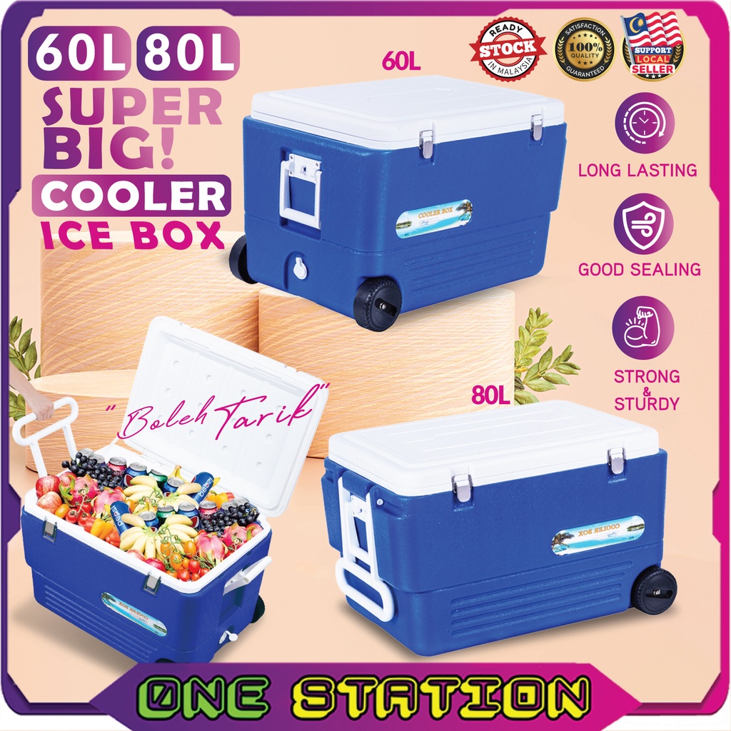 60L 80L Super Big Cooler Ice Box with Wheel Portable Storage Cold Box ...