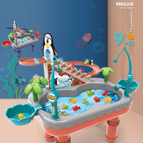 Penguin Fishing Game Penguin Race Toys Sliding Track Magnetic Pond ...