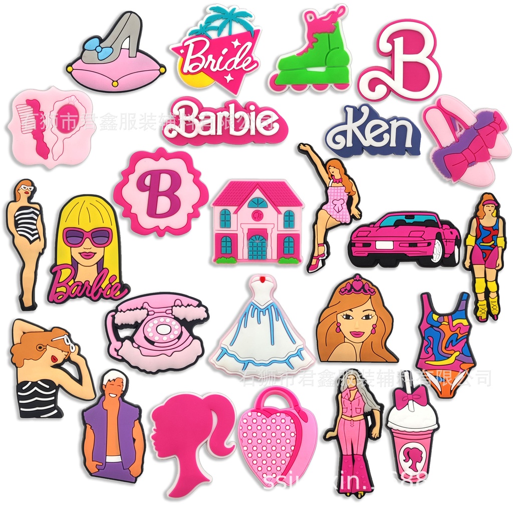 Cartoon Barbie Swimsuit Shoes Accessories for Crocs Jibbitz Ken Doll ...