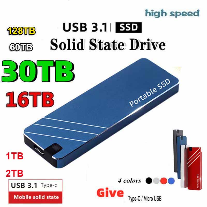 128TB Portable SSD Solid State Drive 1TB 2TB 8TB 16TB 30TB 60TB External Hard Drive USB 3.1 ...