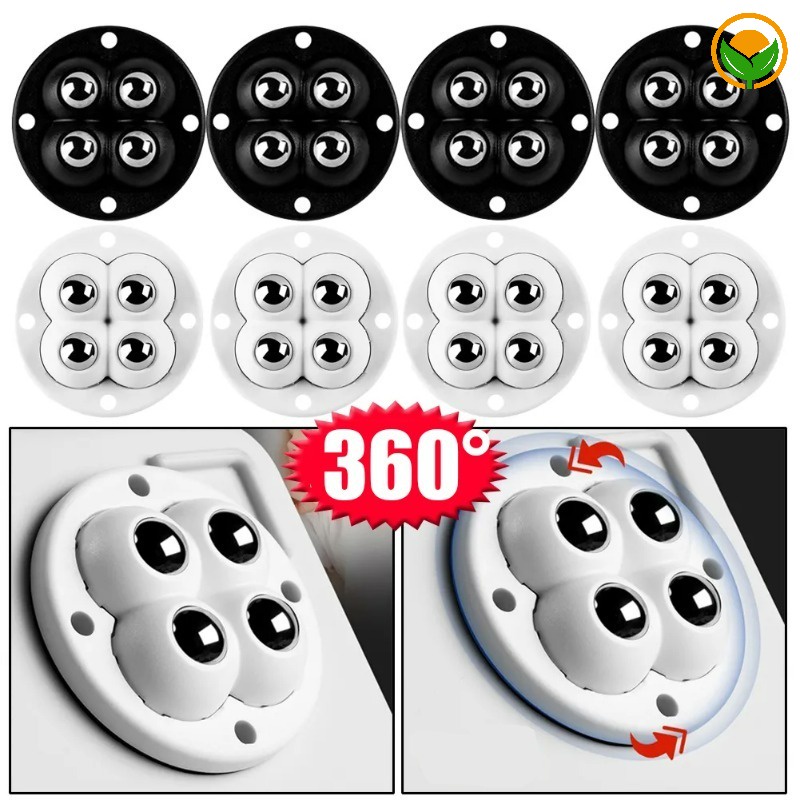 4Pcs Universal Adhesive Caster Boxes Rollers / 360° Rotatable Stainless ...
