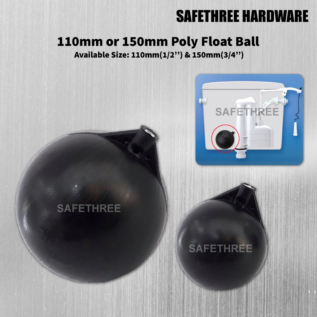 11CM (1/2'') & 15CM (3/4'') Poly Float Ball For Toilet Cistern & Water ...