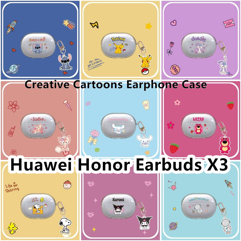 READY STOCK!For Huawei Honor Earbuds X3 Case Transparent Cartoon ...