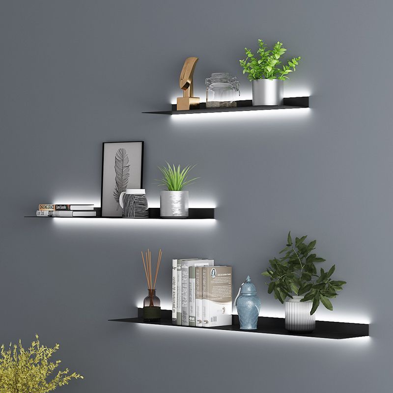 LED Metal Partition Light-Emitting Wall Shelf with Light Bookshelf ...
