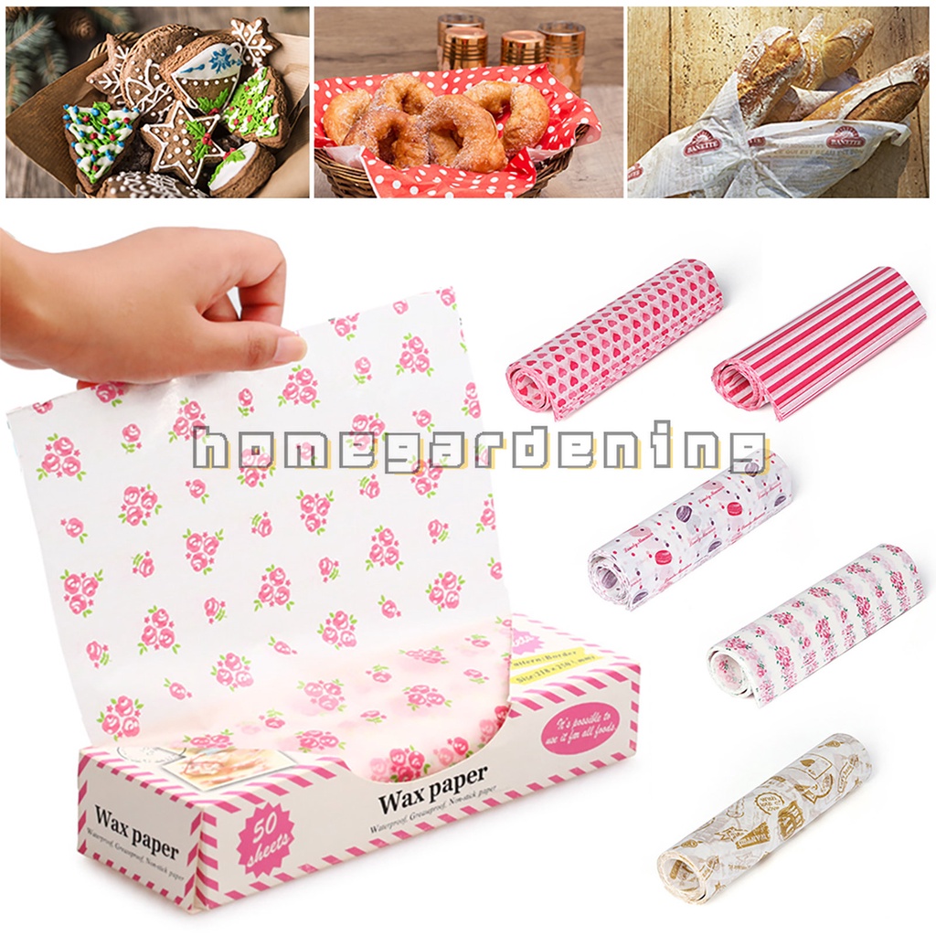 50PCS Wax Paper Food Grade Grease Paper Food Wrappers Wrapping Paper ...