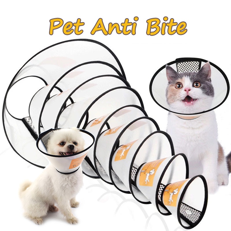 Pet Elizabeth Cone Adjustable Pet Collar Cat Dog Recovery E-Collar ...
