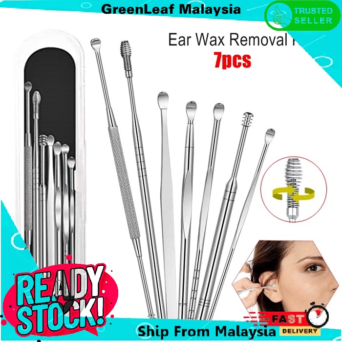 ( 7-in-1 Full Set) Ear Wax Removal Professional Kit / Ear Cleaning Tools Set/ Set Pembersih ...
