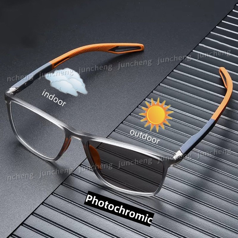 Ultralight Square Photochromic Anti Radiation Eyeglass TR90 rectangle ...
