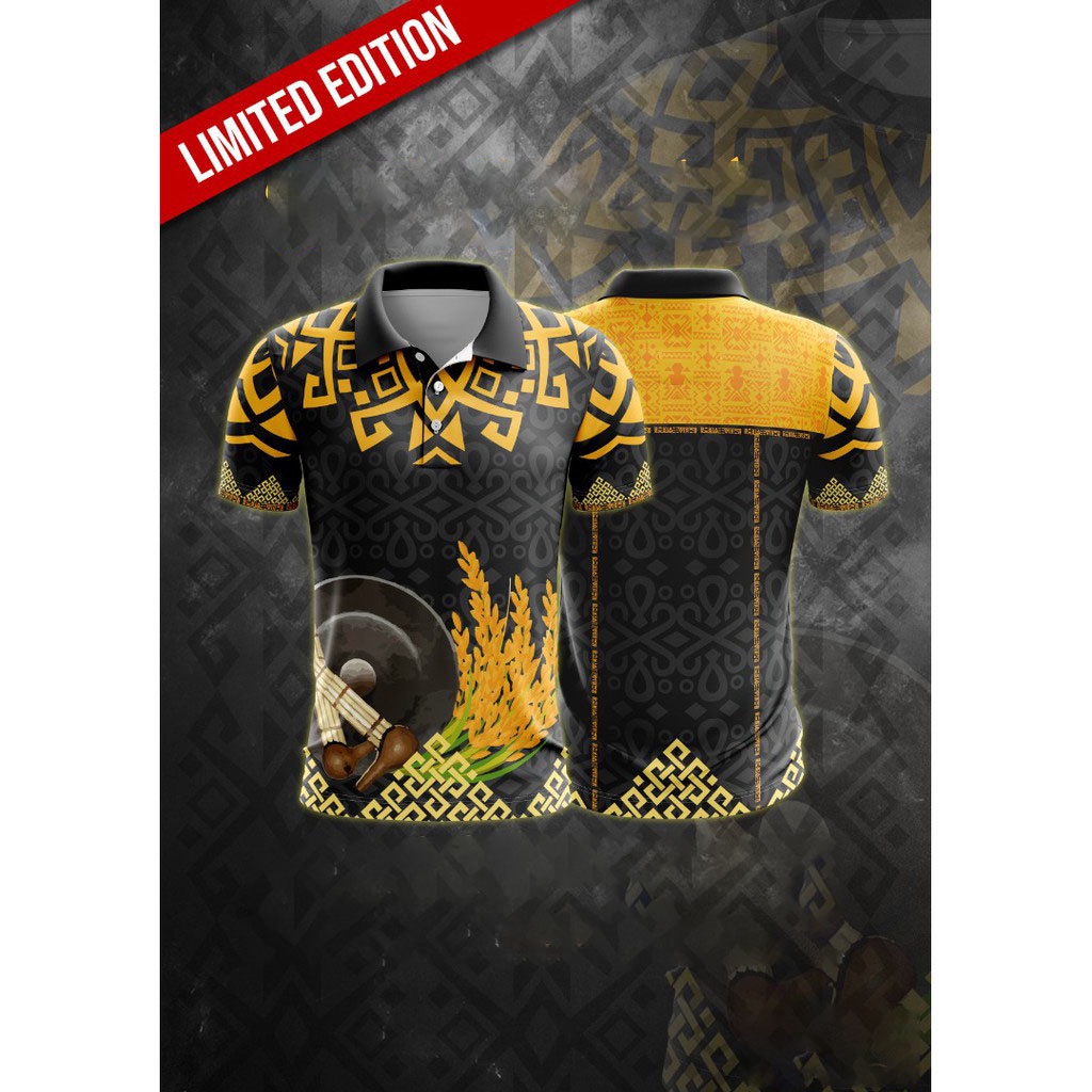 T-shirt Kaamatan (Sunduvan Kaamatan) Jersey Corak Etnik Borneo Berkolar ...