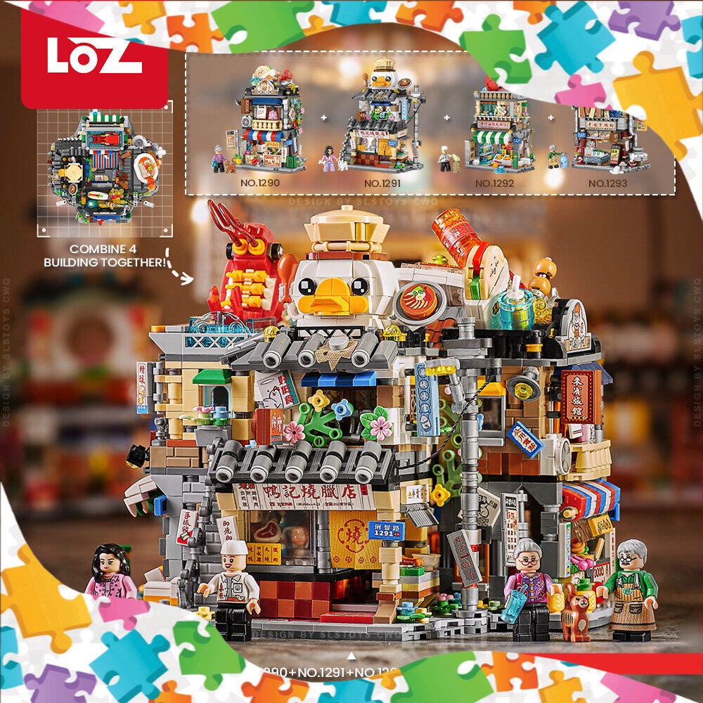 LOZ IDEAS Mini Block 1290-1293 China Street Food Shop Series Chinese ...