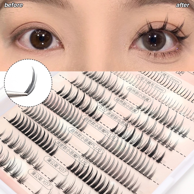 Ciliary Angel Segmented Little Devil Fake Eyelash Set Natural Fiber ...