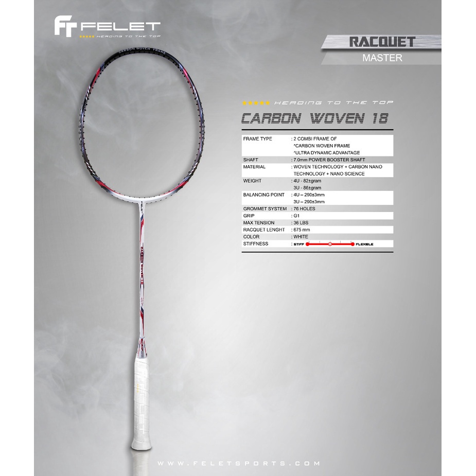 Felet Carbon Woven 18 Racket Woven Technology 4u 82gram 76 Racket ...