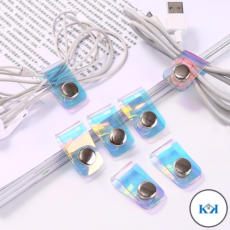 KK Laser Transparent Winder Cable Holder Ties Cord Organizers for USB ...