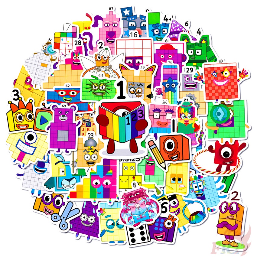 50Pcs/Set Numberblocks Series 03 Funny Cartoon Number Stickers ...