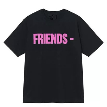 Vlone FRIENDS - V Logo Tee (Black/Pink) | Shopee Malaysia