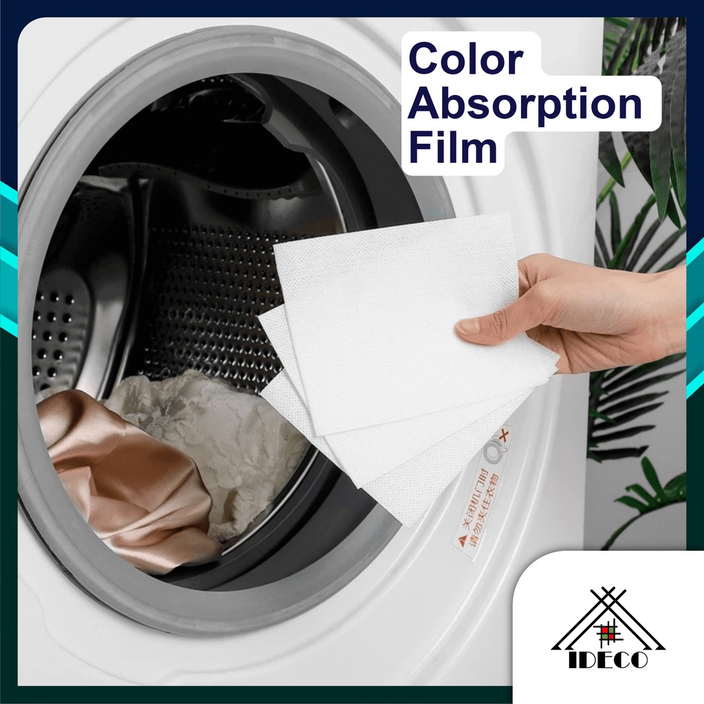 IDECO 50pcs Washing Machine Use Antidye Color Film Dyeing Cloth ...