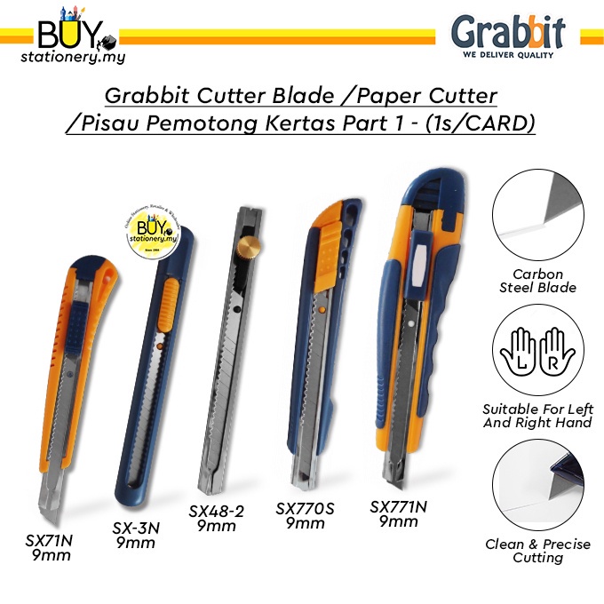 【Part A】Grabbit Cutter Blade Paper Cutter Knife Pisau Pemotong Kertas ...