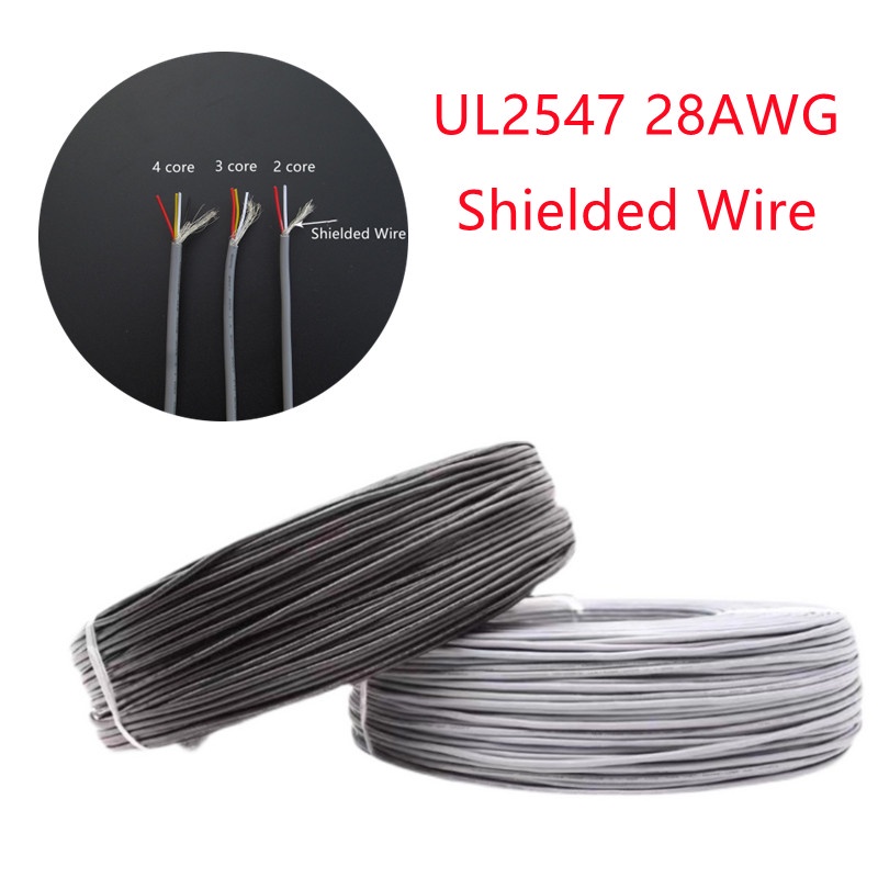 1 Meters Shielded Wire Signal Cable 28AWG Channel Audio 2 3 4 5 Core ...
