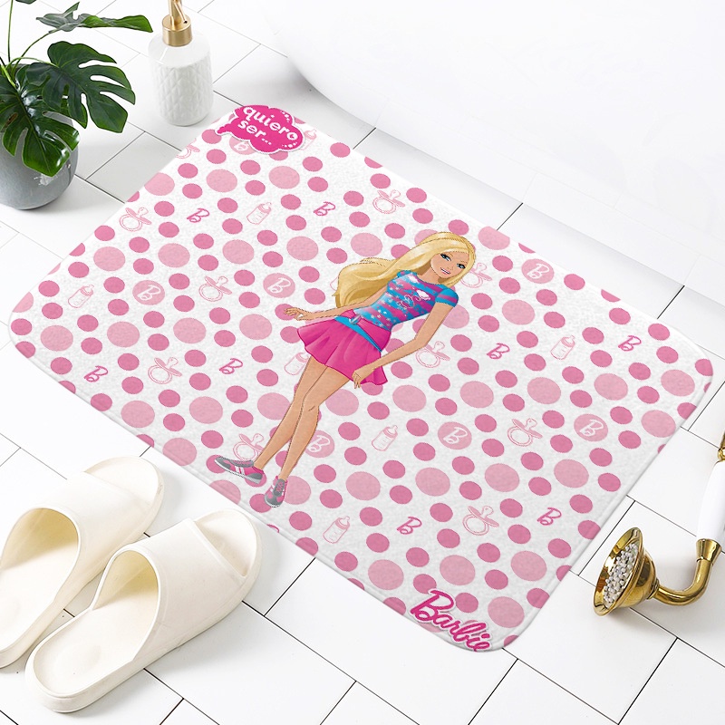 Pink Barbie Door Mat Slip-resistant Rugs Pad Bathroom Shower Bath Non ...