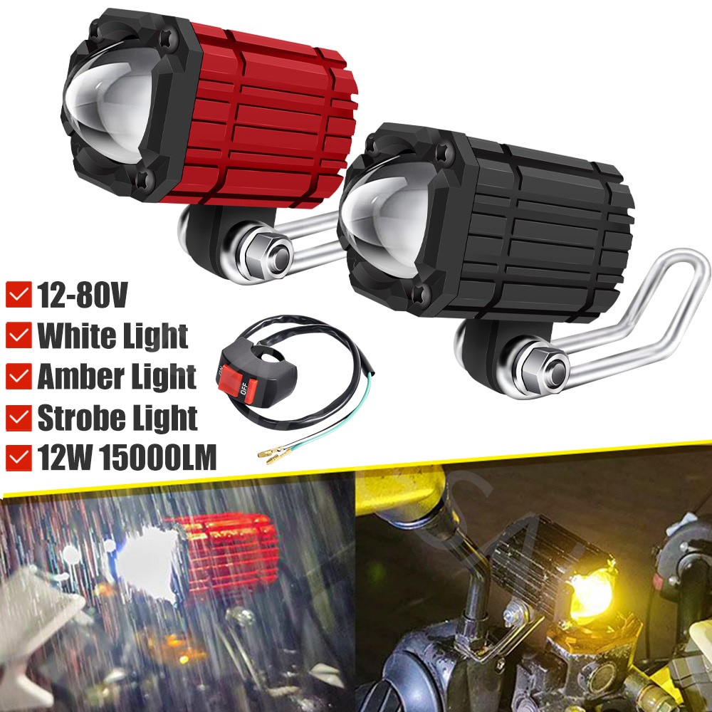 Additional Led Headlights For Motorcycle Mirror Spotlights Long Range ...