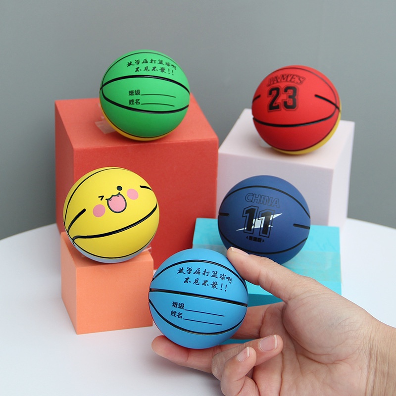 6CM Rubber Basketball Cartoon High Elasticity Mini Inflatable Indoor ...
