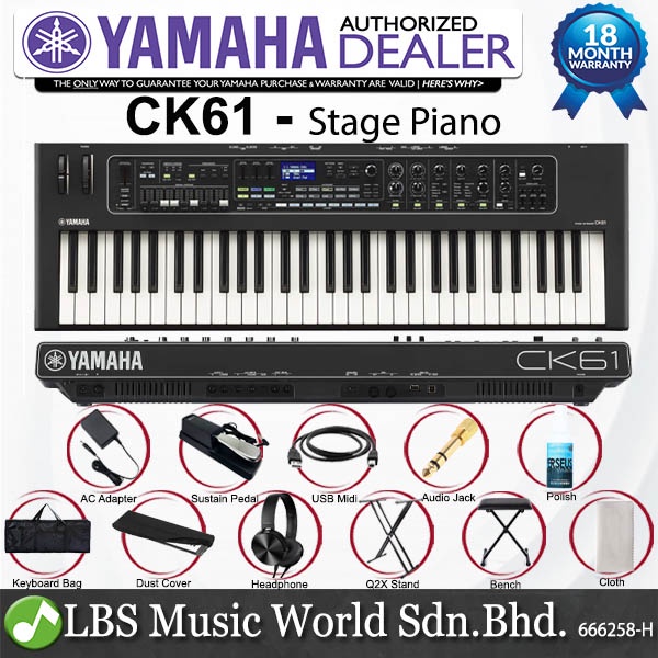 Yamaha CK61 61 Keys Lightweight Stage Piano with FSB Keyboard and Built ...