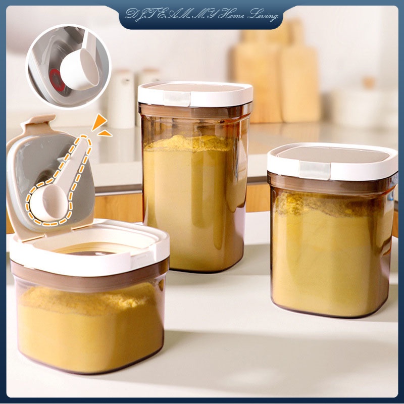 【IN Stock】1300ML/1800ML Airtight Container Milk Powder Jar Storage Free ...