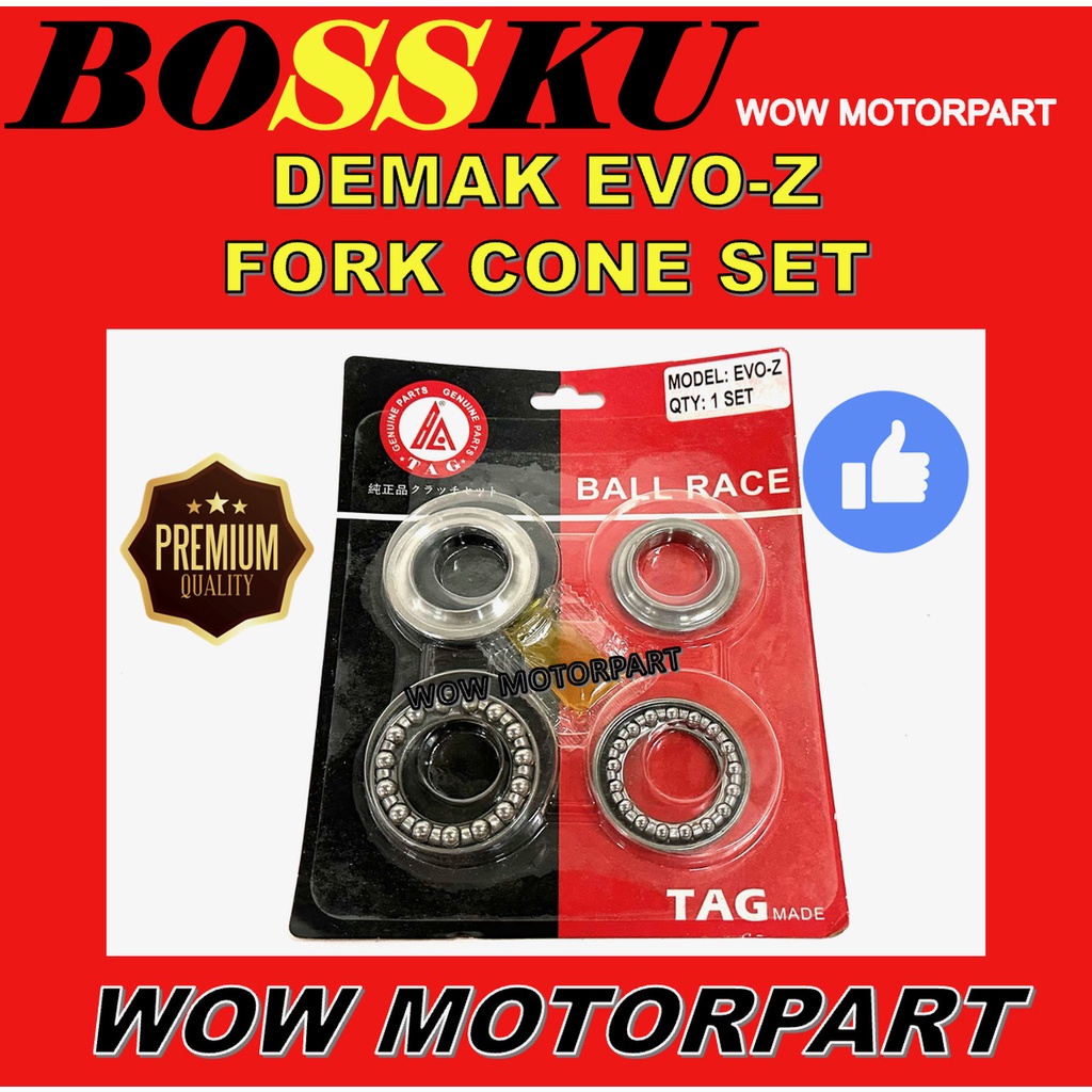 EVO-Z FORK CONE SET TAG EVOZ FORK STEERING CONE SET TAG DEMAK EVO Z STEERING CONE SET TAG EVO Z ...