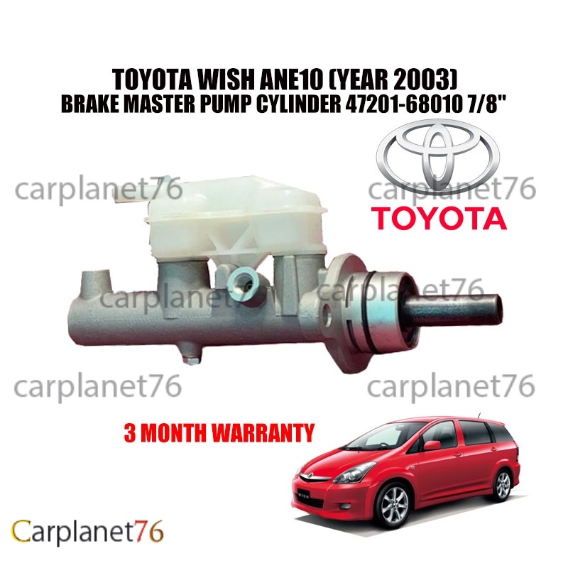 TOYOTA WISH ANE10 (YEAR 2003) BRAKE MASTER PUMP CYLINDER 47201-68010 7/ ...
