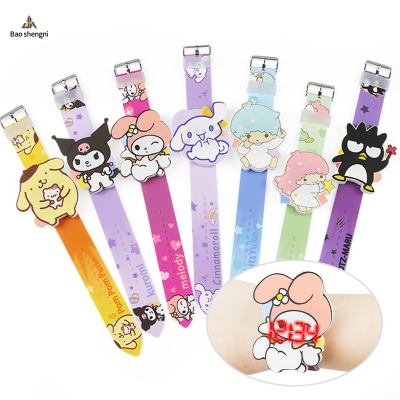 [Haroro] Led Cartoon Kuromi Children's Watch Hellokitty Cute Student ...