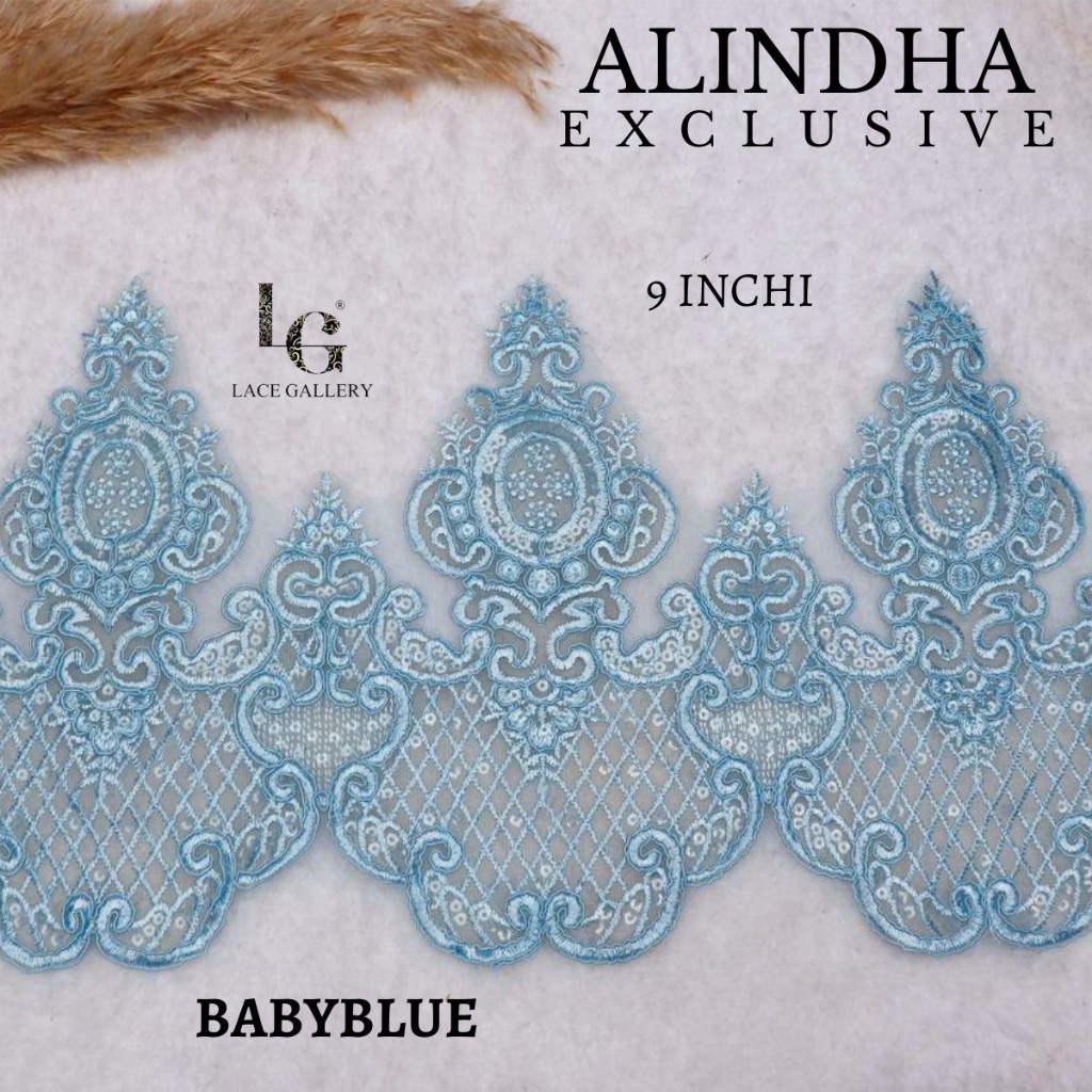 0.5m x 9 Inch Lace Border - AIindha Exclusive by Lace Gallery | Shopee ...