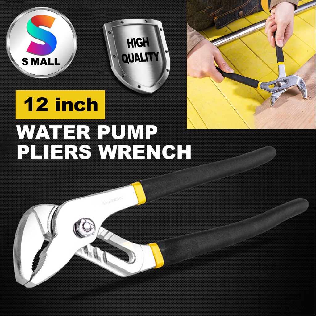 12" inch Water Pump Plier Plumbing Pipe Wrench Adjustable Ratchet ...