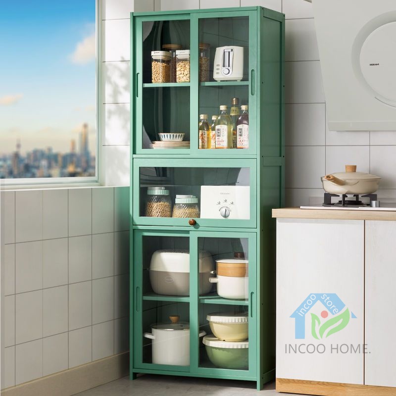 Kitchen Storage Rack Floor Multi-Layer Storage Rack Bamboo Multi ...
