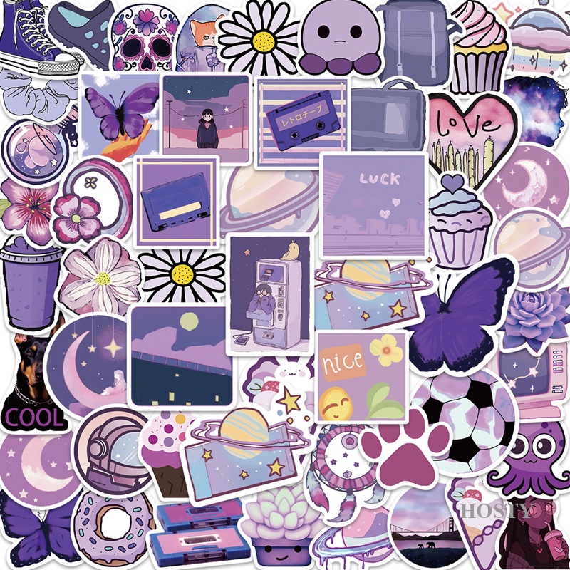 HOSTY 50pcs Cute Vsco Girl Sticker For Water Bottle Waterproof Vinyl ...