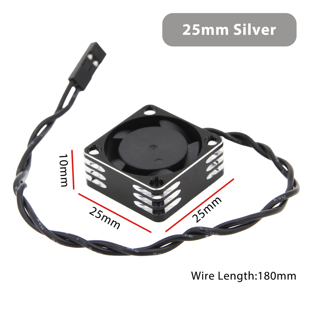 RC Car Motor Cooling Fan 25mm 30mm 40mm 50mm Metal Waterproof Radiator ...