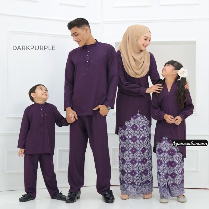 [Dark Purple] BAJU KURUNG JAYJAY SCALLOP DEWASA & KANAK KANAK / BAJU ...