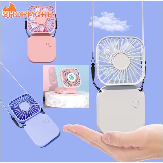 (Lanyard + Cable) Adjustable 3 Speed Handheld Personal Mini Fan / USB ...