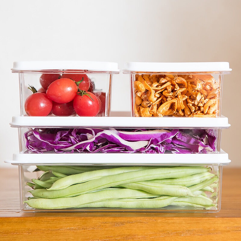 Kitchen Big Food Storage Box Plastic Container Fridge Clear Dispenser ...