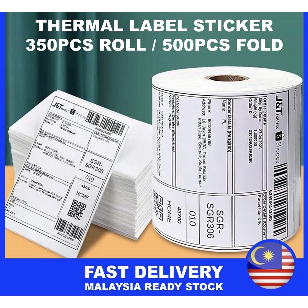 A6 Thermal Sticker Roll Thermal Label Sticker FOLD 100mm*150mm Thermal ...