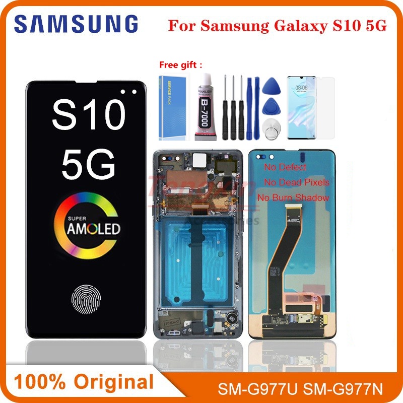 6.7";Original AMOLED For Samsung Galaxy S10 5G G977 G977N G977U LCD ...