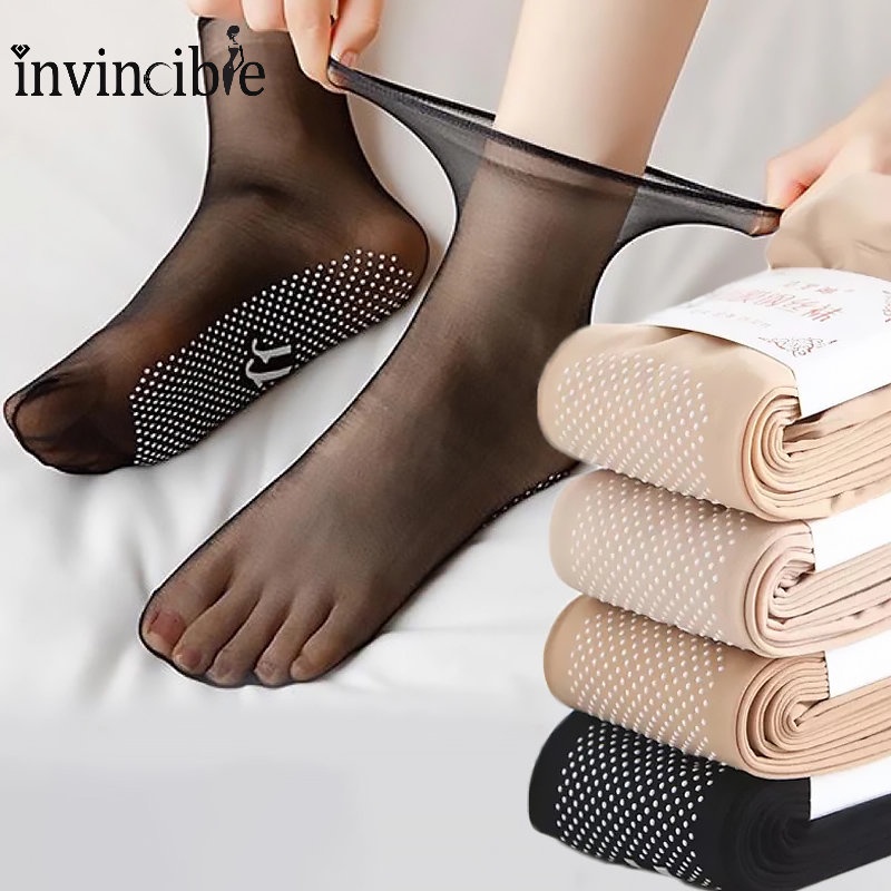Summer Ultra -thin Crystal Glass Silk Socks/ Women Breathable Soft Dot ...