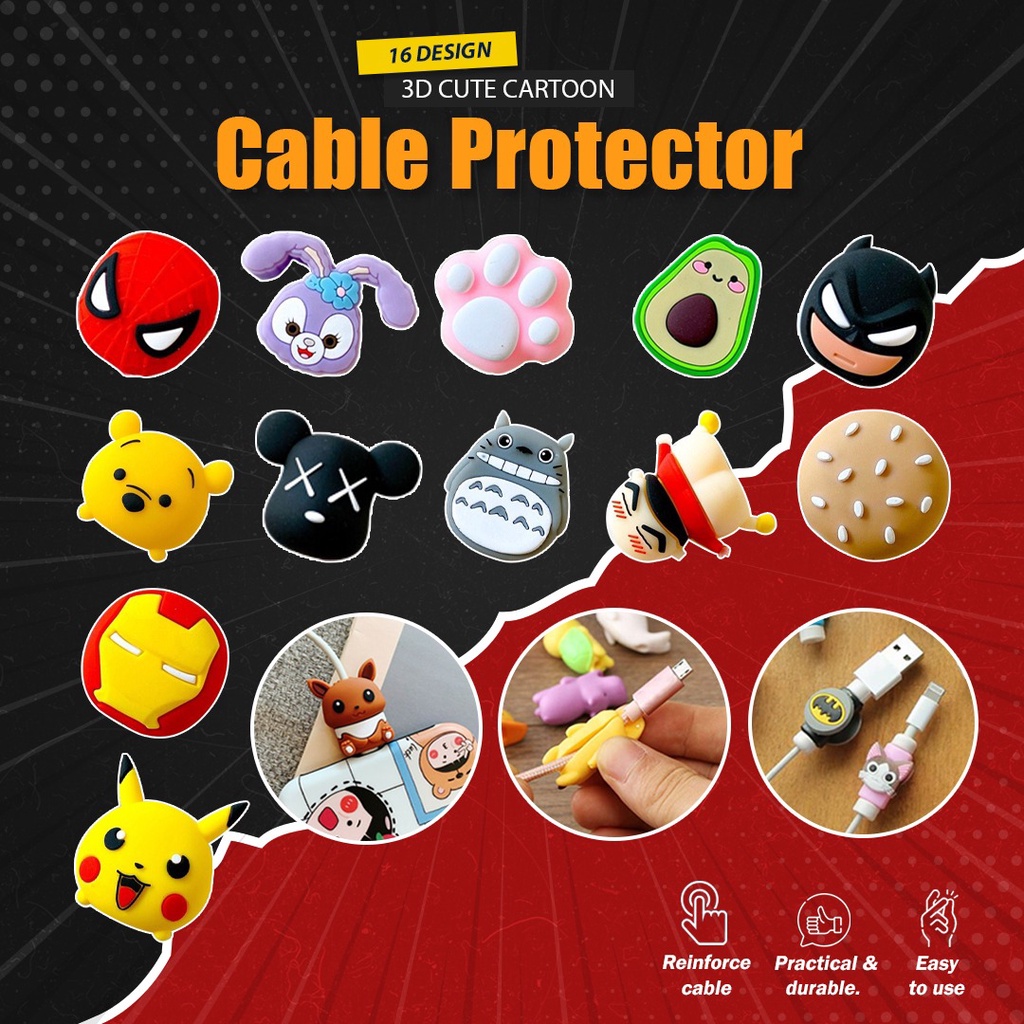 Cable Bite Cute Silicone Cable Protector Cute Charger Protector Cute ...