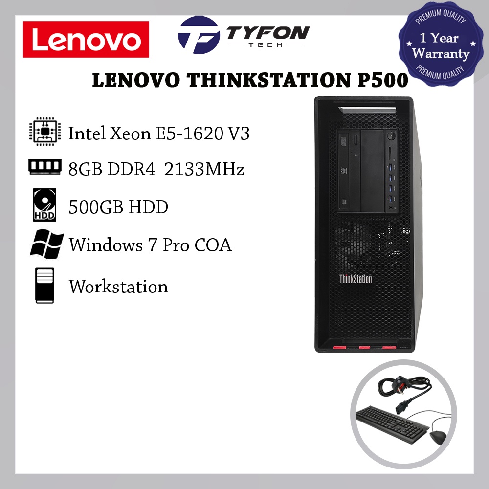 Lenovo Thinkstation P500 Workstation Intel Xeon E5-1620 V3 8GB DDR4 ...