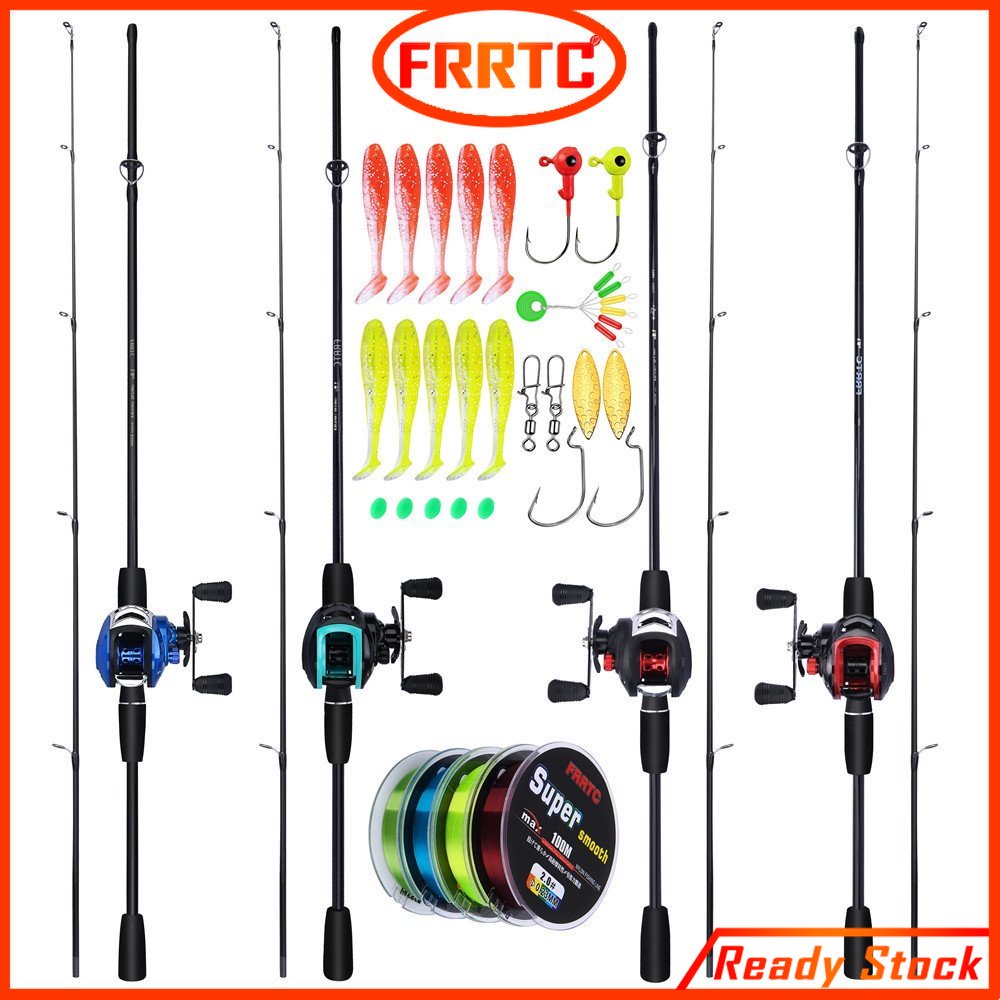 FRRTC Fishing Rod Full Set Fishing Rod Reel Lure Line Combos Casting ...